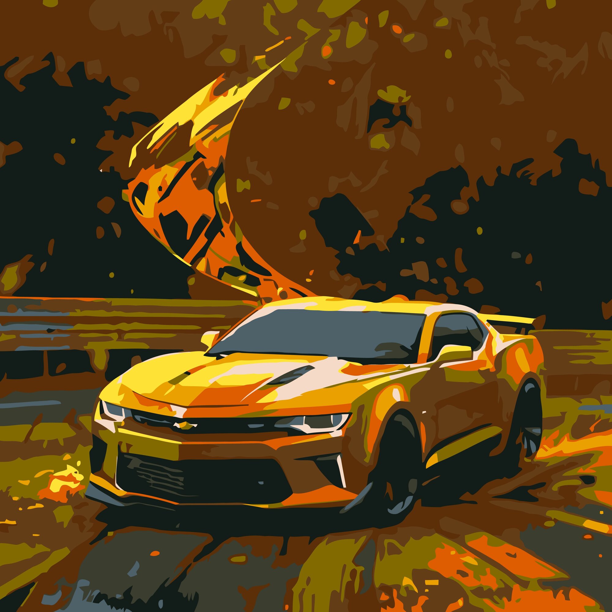 Детская картина по номерам E3160 " Спорт машина" 30x30