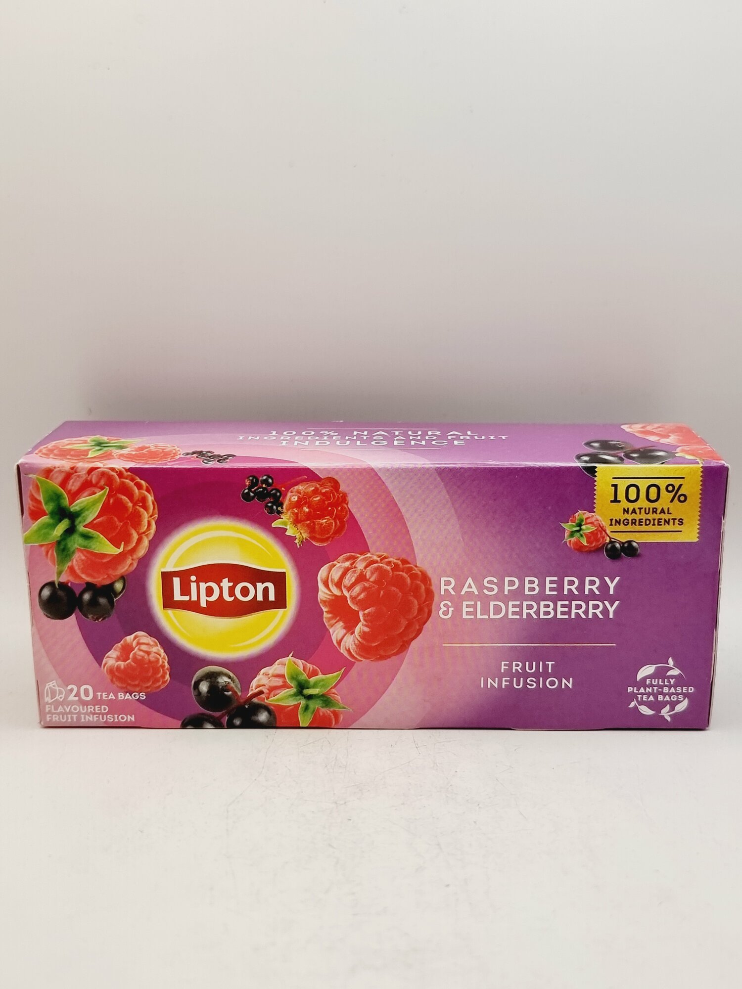 Lipton Чай фруктовый Raspberry & Elderberry малина и бузина, 20 пакетиков, 32 г (из Финляндии)