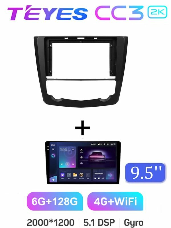 Магнитола 9" Teyes CC3 2k 6/128 Gb Renault Kadjar 2015-2017