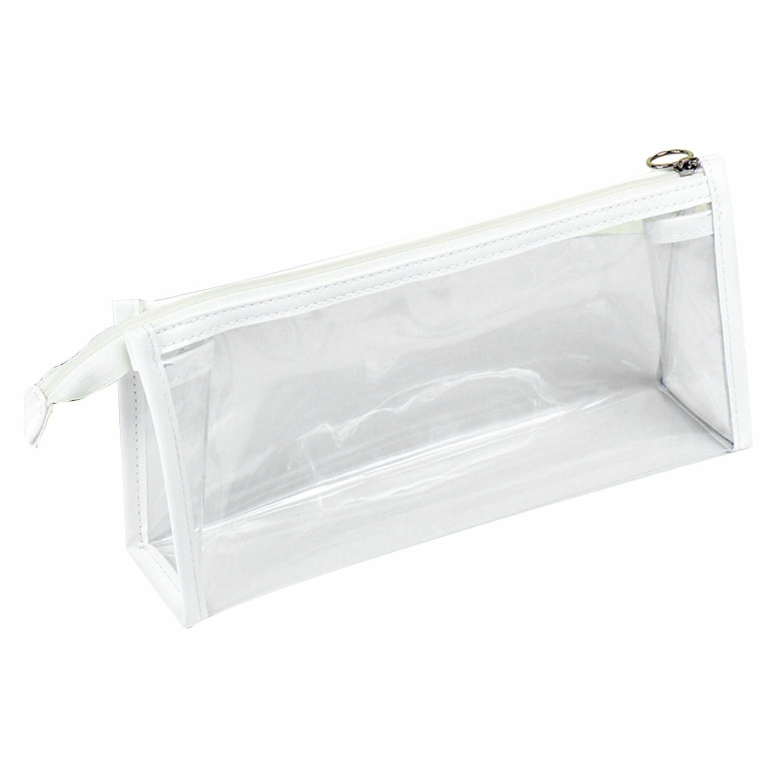 Прозрачный пенал большой емкости водонепроницаемый портативный минималистский ПВХ прозрачный пенал для канцелярских принадлежностей косметики белый
