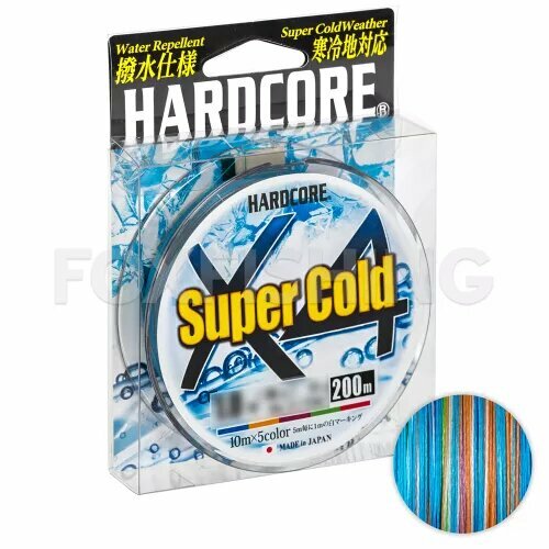 Плетёный шнур Duel Hardcore PE X4 Super Cold 200м PE0.6 0,13мм. 5,4кг. Multicolor