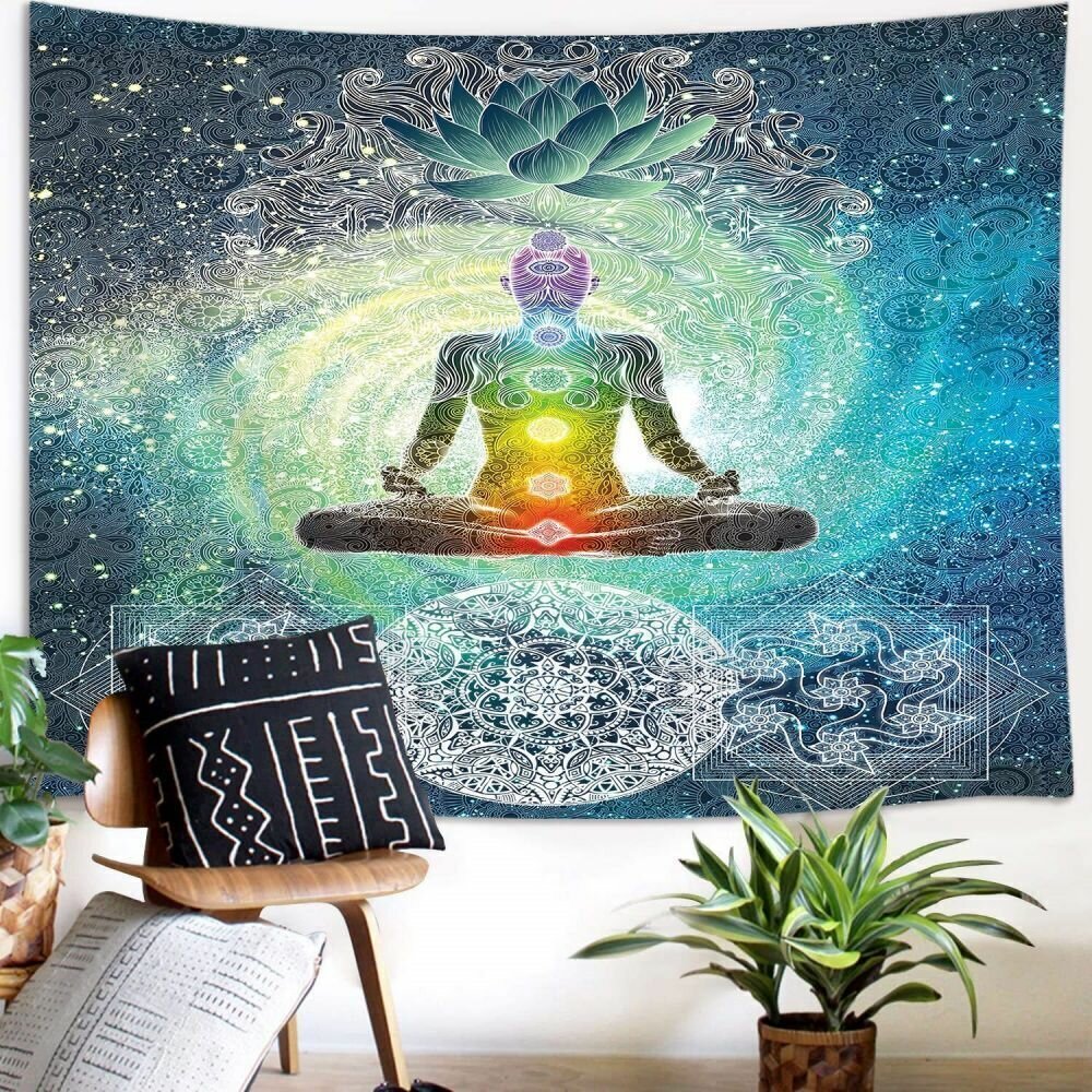 Гобелен медитация семь чакр настенная подвеска