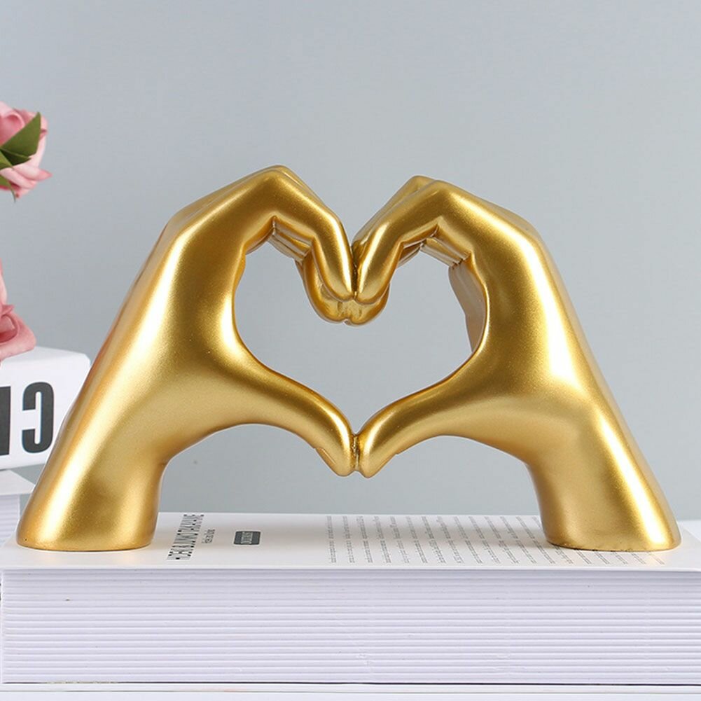 Статуэтки с жестом руки сердца, настольные современные декоры из смолы, креативные скульптуры абстрактного искусства