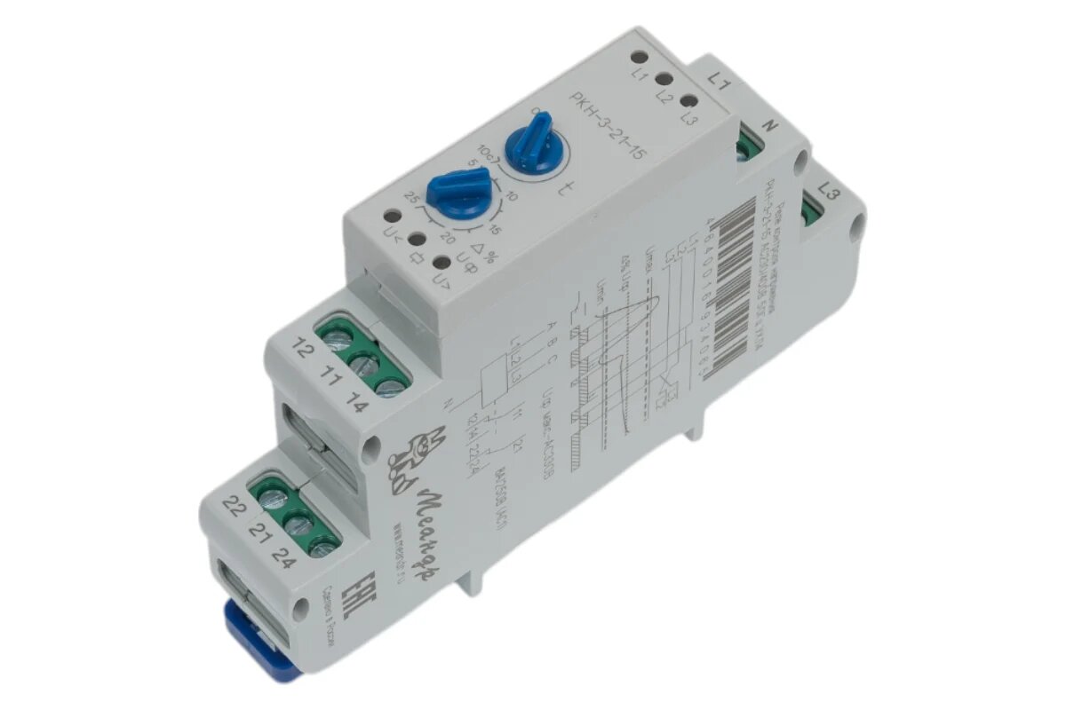 Реле контроля трехфазного напряжения Меандр РКН-3-21-15 AC230В/AC400B