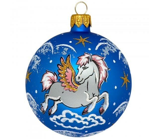 Шар на елку 75мм "Зодиак" "Пегас"