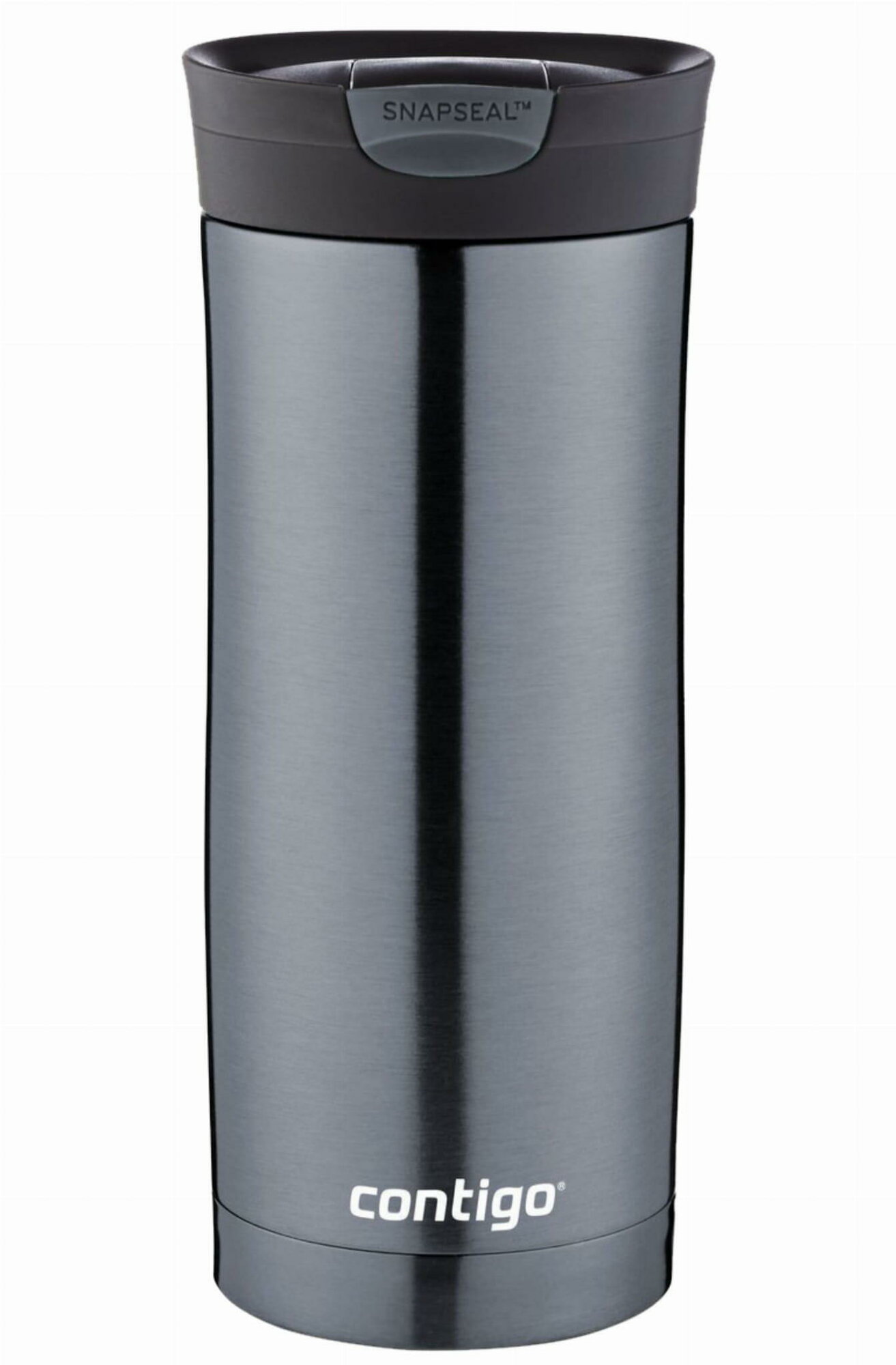 Decathlon Термокружка Contigo Huron 470 мл, из нержавеющей стали, с вакуумными двойными стенками, темно-серая