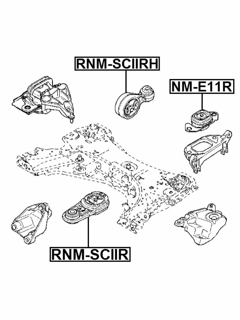 Подушка двигателя правая RENAULT RNM-SCIIRH FEBEST.