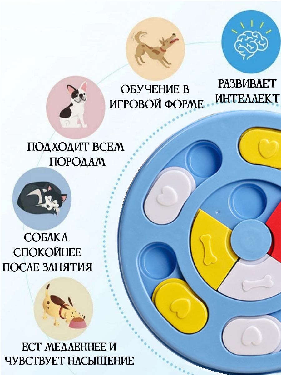 Игрушка кормушка для собак, головоломка ловушка для корма, миска пазл для медленного кормления
