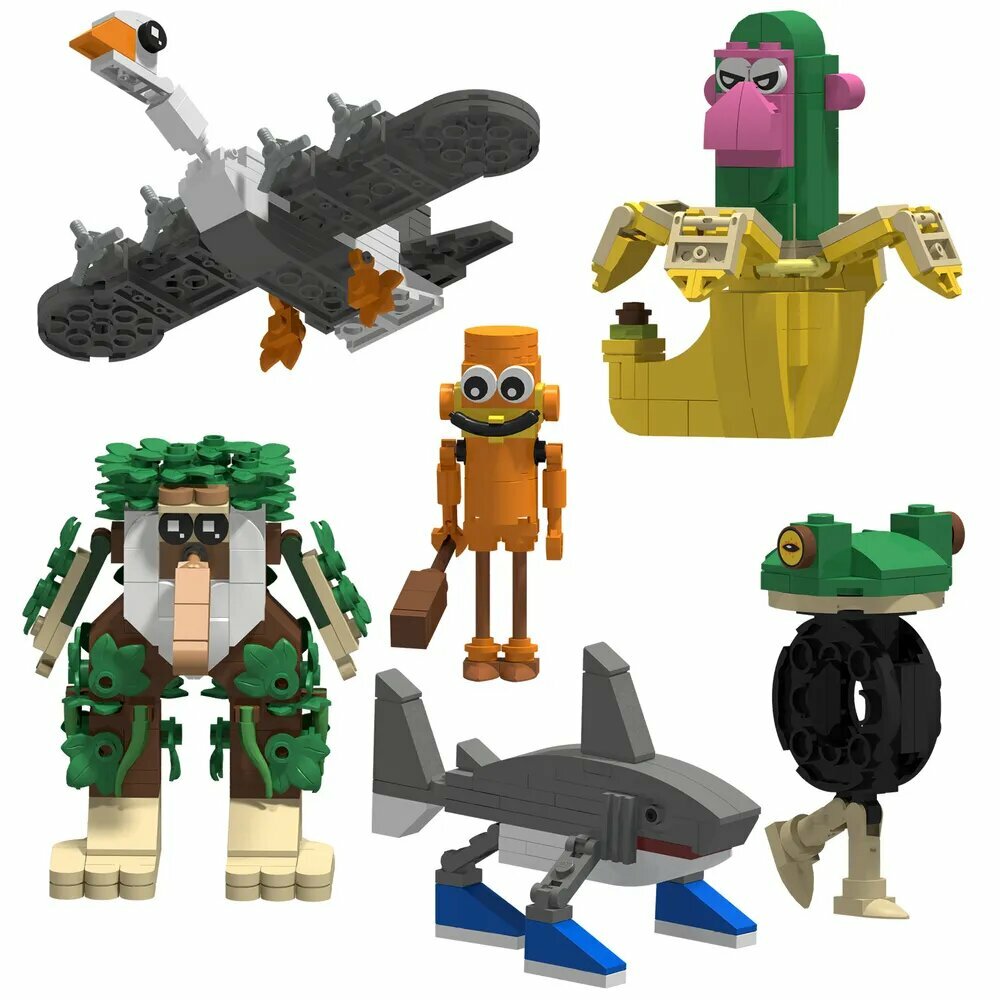 Пластиковый конструктор Палкочел итальянские животные мем 6шт