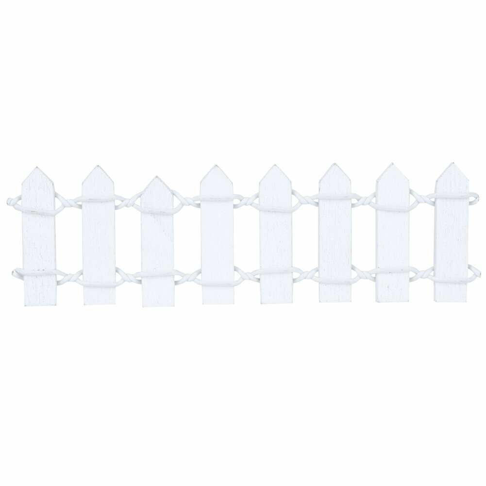 Прекрасный деревянный заборчик, садовое украшение, аксессуары для растений, горшки для растений, сказочный декор, белый.