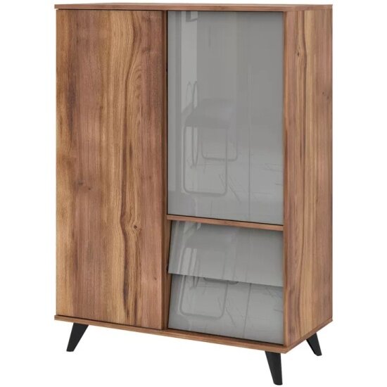 Комод 2 ящика Stolline Онтарио 474.05 Дуб Барокко/Серый глянец