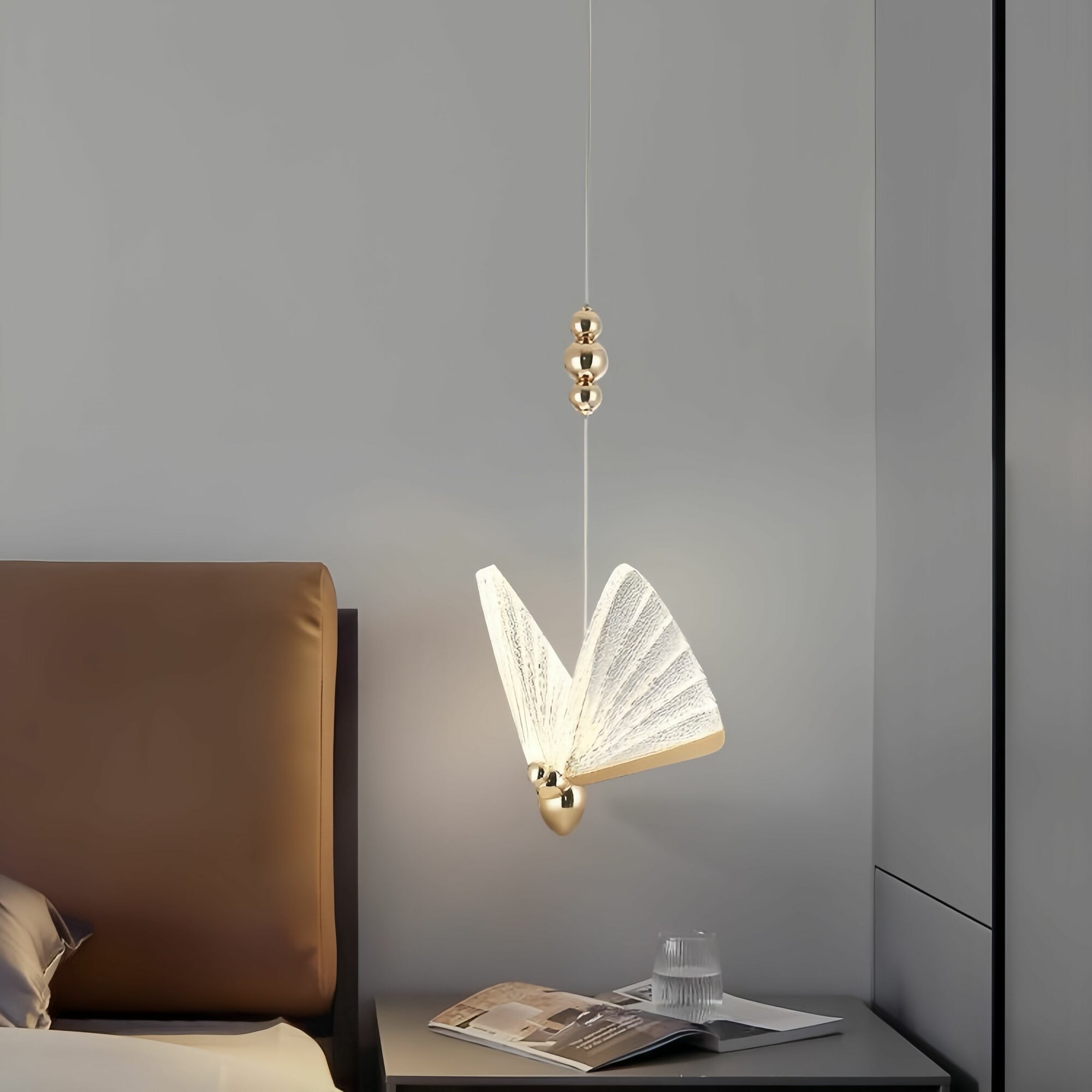 Подвесная люстра Бабочка с регулируемым светом и тремя режимами, акрил, 5 Вт, для уюта в доме