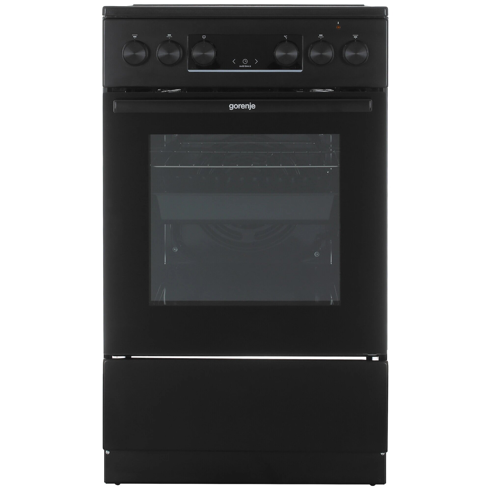 Электрическая плита Gorenje GEC5C40BG, стеклокерамика, черная, 4 конфорки