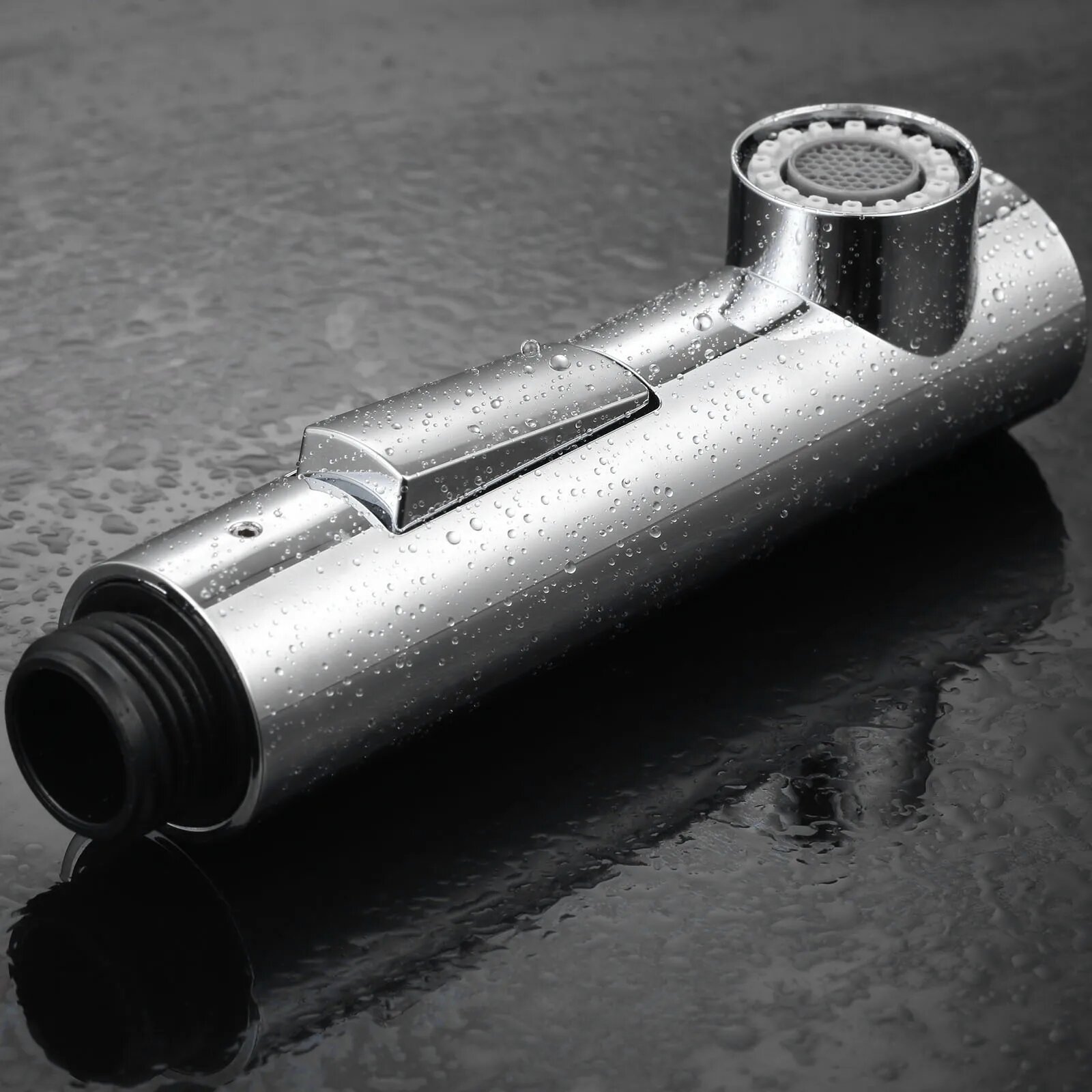 Смеситель для кухни с распылителем, серебристый, ABS-пластик