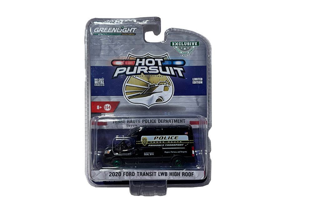 Модель коллекционная Ford transit lwb high roof "terre haute indiana police prisoner transport" 2020 (greenlight!)