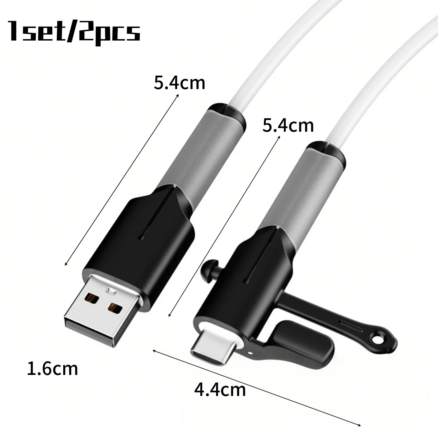 Силиконовая катушка для кабелей Micro/Type C 2PCS Black A