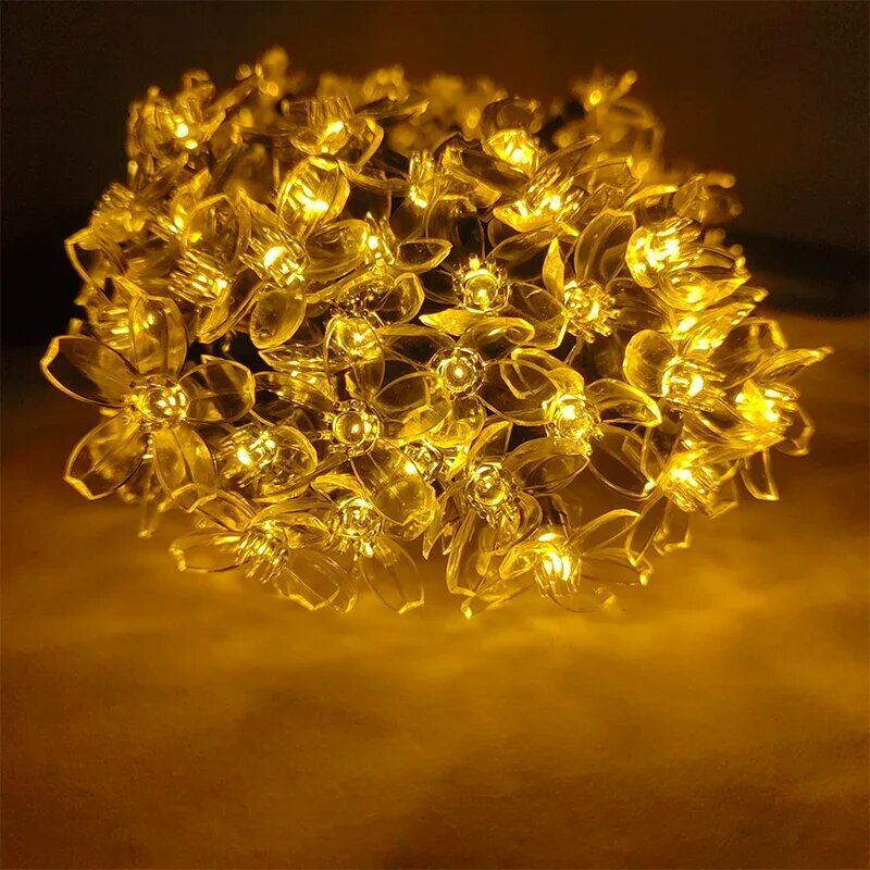 Солнечные гирлянды OKAL RED EAST цветущие вишни теплый белый/цветной/синий 5/12 м Warm, 5M 20LEDS