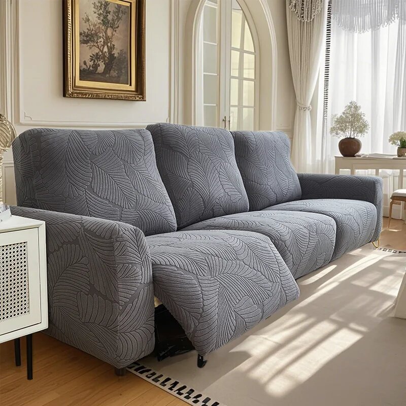 Чехол для дивана с откидной спинкой для гостиной, дешевый чехол для отдыха, эластичный жаккардовый чехол для кресла, 1/2/3-местный чехол, 2 Seater(6pcs), Серый