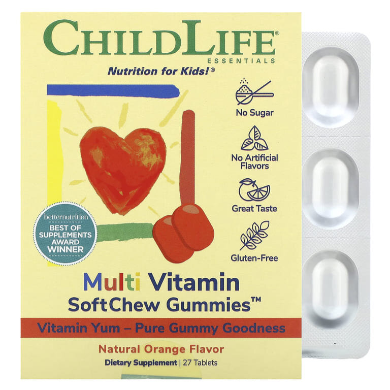 Childlife Multi Vitamin SoftChew, Мультивитаминный комплекс 27 таблеток - вкус Апельсин