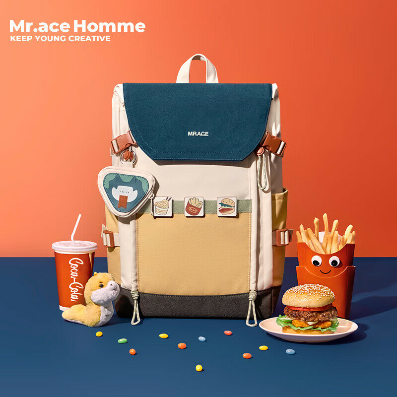 Рюкзак Mr.ace Homme, Greedy Cute Snake New Large Capacity Backpack Casual Lovely, большая вместимость, городской, повседневный, школьный, лёгкий, синий