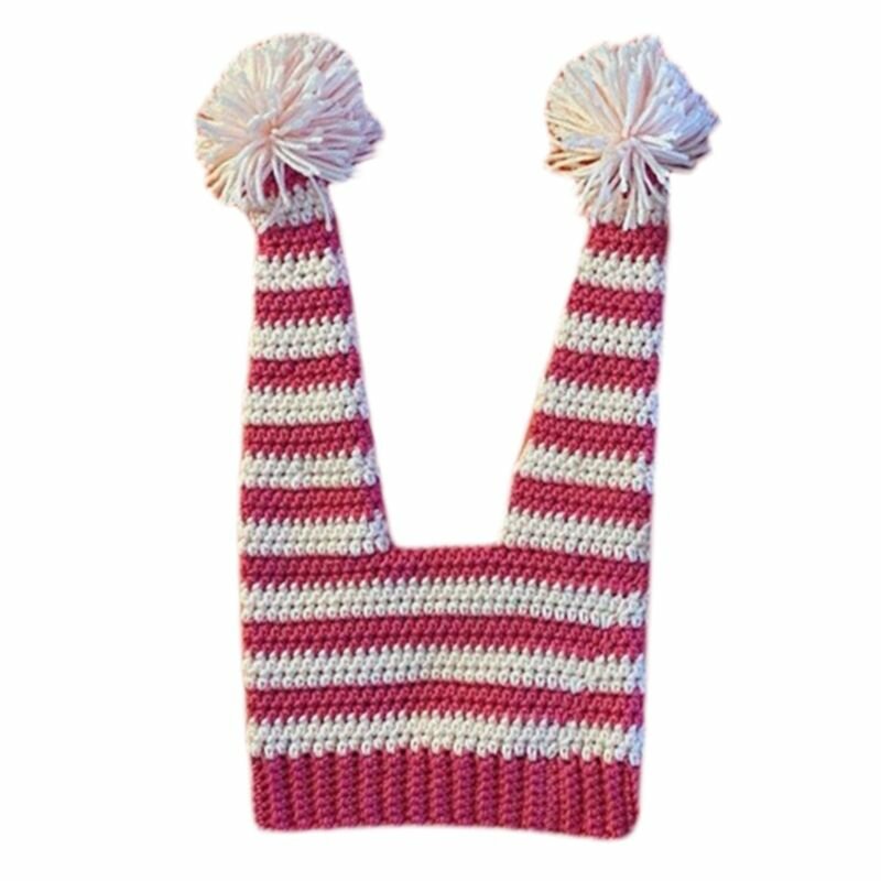 Забавная шляпа ручной вязки со звездой, фото шляпы клоуна-розовые полоски