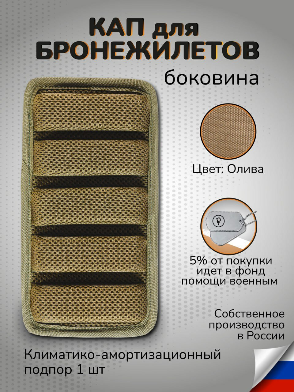 КАПа для бронежилета или тактического пояса - 1 штука 23х15 см