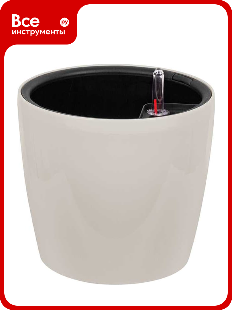 Кашпо IDEA анфа D220 мм, с вставкой и с автополивом М 3232 Кремовый