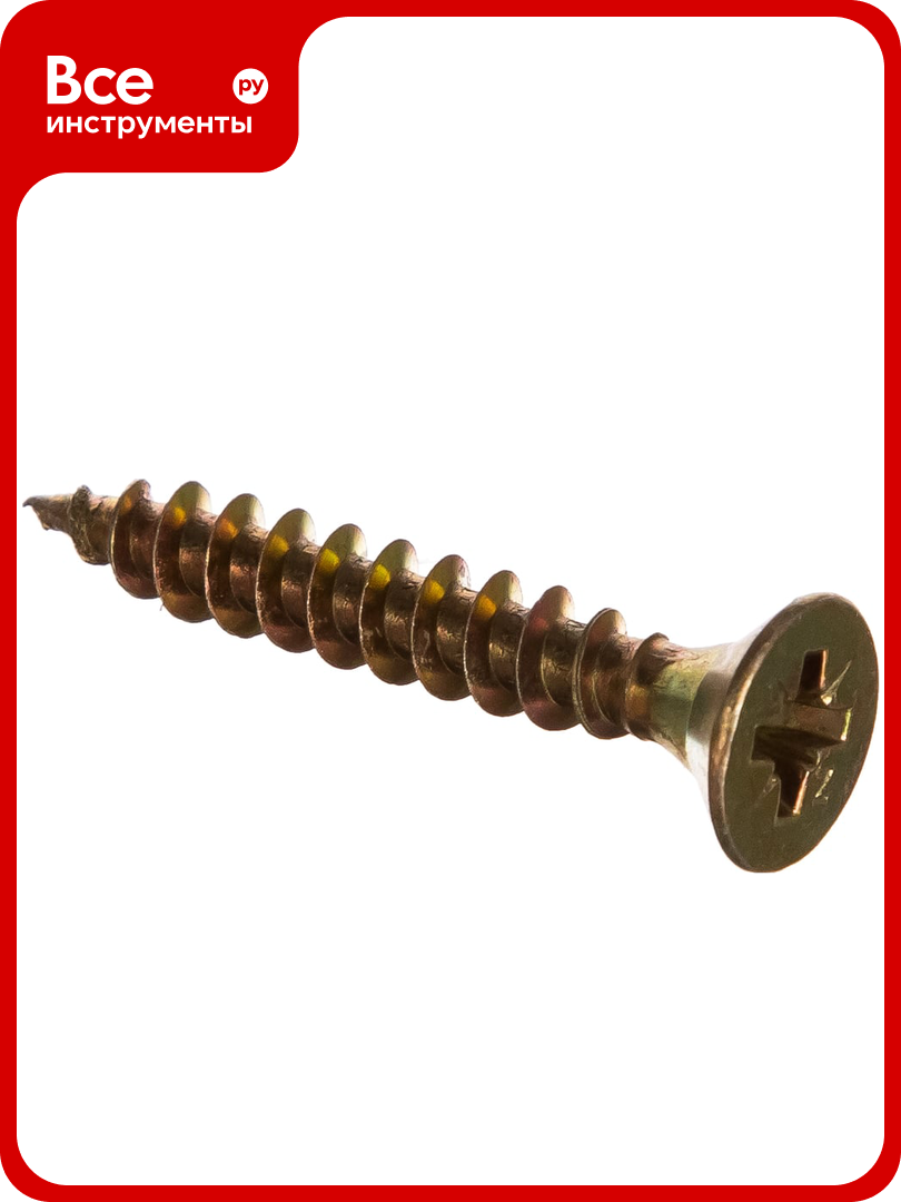 Универсальные саморезы, желтые, 40x6,0 мм, 100 шт, коробка с окном Zitar 102269