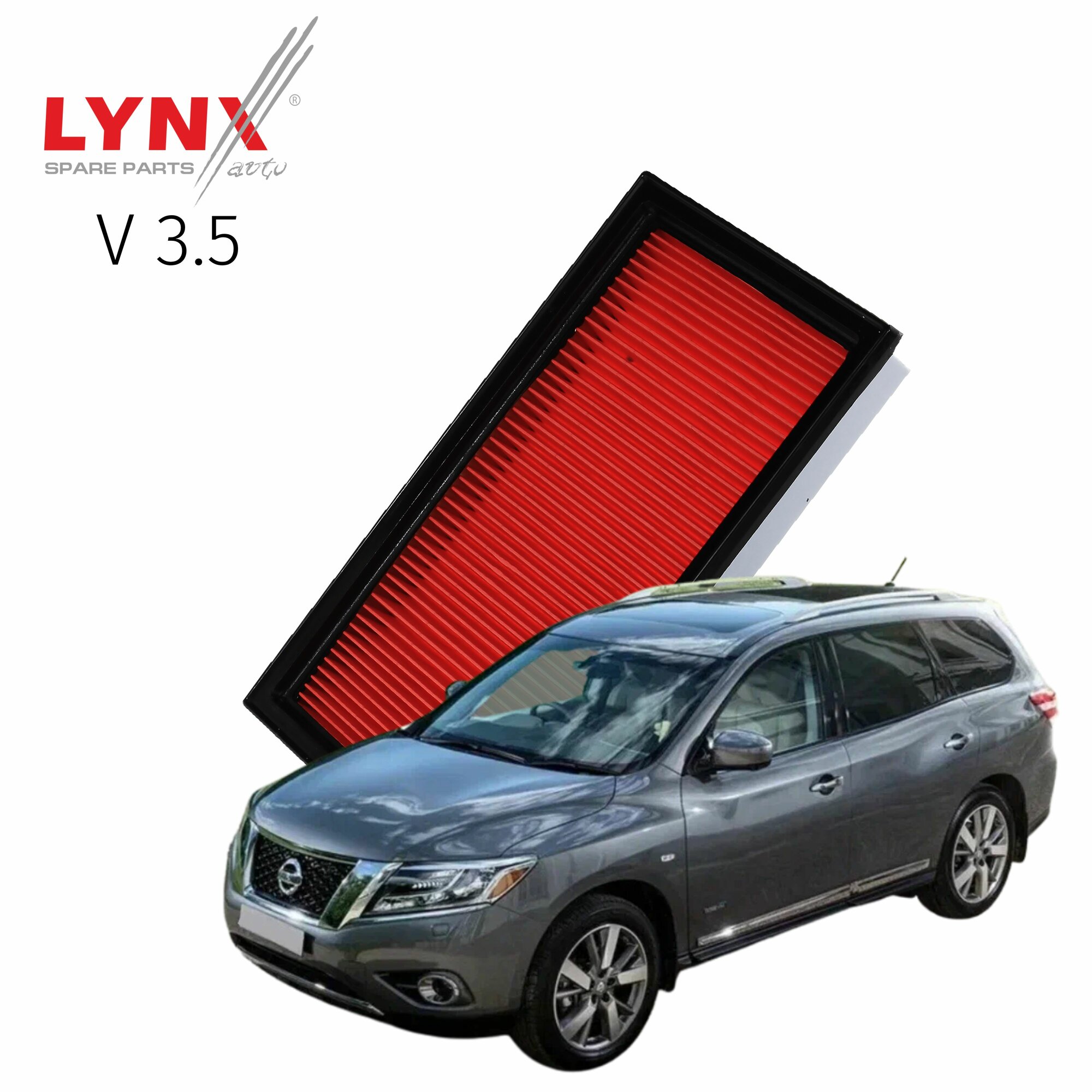 Фильтр воздушный Nissan Pathfinder (4) / Ниссан Патфайндер 2014 2015 2016 2017 V3.5 VQ35DE / 1шт LYNXauto