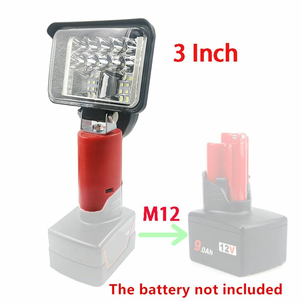 Беспроводной светодиодный рабочий светильник 3 дюйма 18 светодиодов 2800 лм 54 Вт для аккумулятора Milwaukee M12 Li-Ion