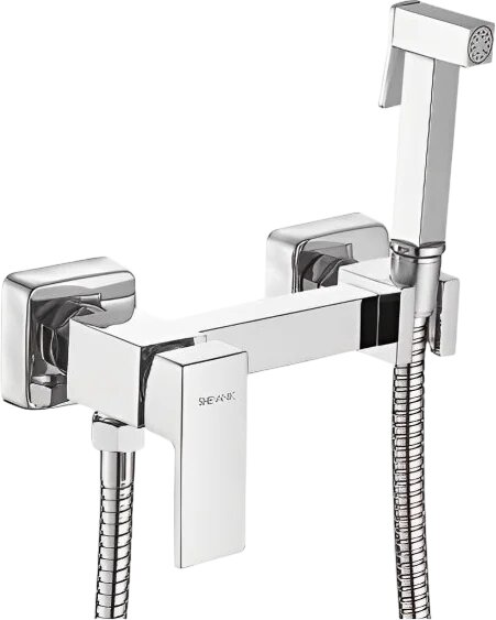 Гигиенический душ Shevanik S137 со смесителем, хром, глянцевый, латунь, рычажный, смеситель для биде