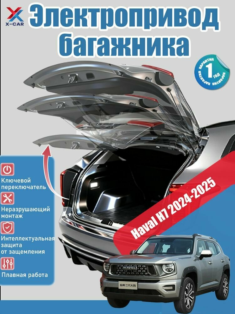 Электропривод багажника HAVAL H7 2025(+Ножной датчик), Умный привод задней двери с защитой от защемления