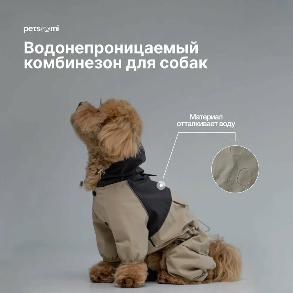 Дождевик для собак / водоотталкивающий комбинезон для собак малых и средних пород