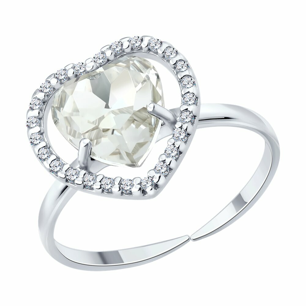 Кольцо, серебро, 925 проба, родирование