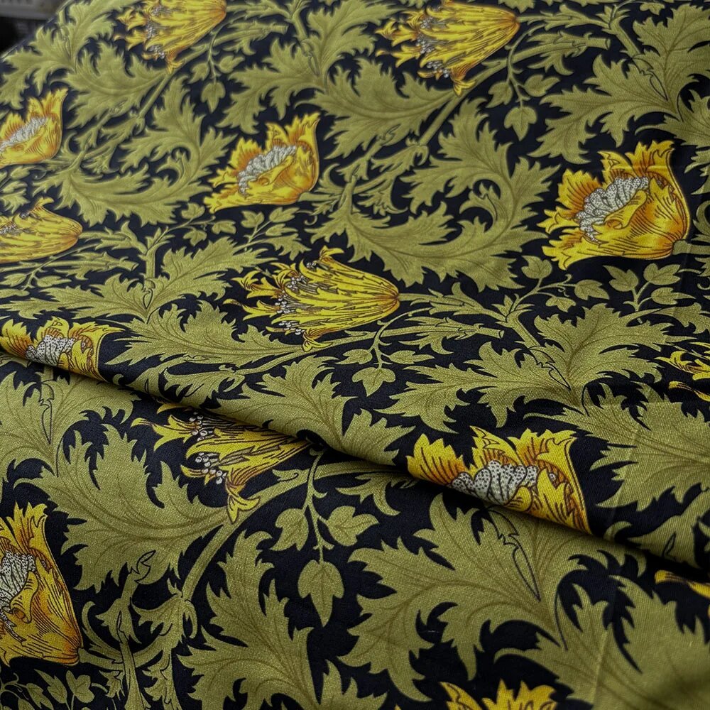 145x50 См Хлопчатобумажная Ткань В Стиле Ретро Моррис С Цветочным Принтом Для Шитья Одежды, Классическая Рубашка