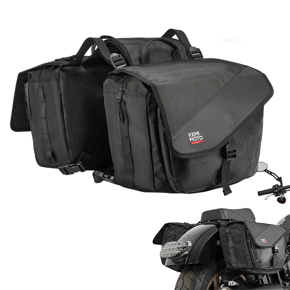 Универсальные мотоциклетные седельные сумки, боковые дорожные кофры для багажа для Honda Shadow 750, Suzuki, Kawasaki Vulcan 900, седельная сумка