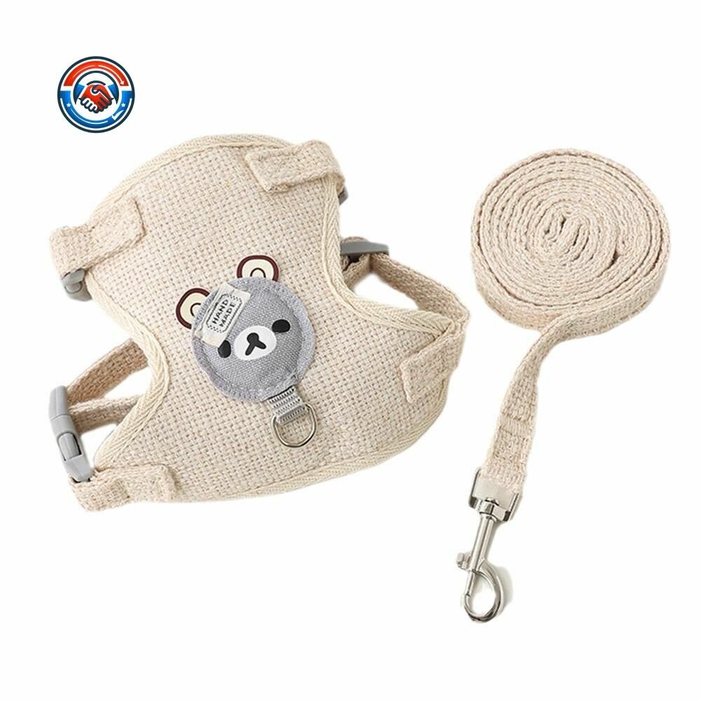 Шлейка с поводком 120 см для маленьких собак и кошек, регулируемая длина, полиэстер, безопасная прогулочная амуниция S/M