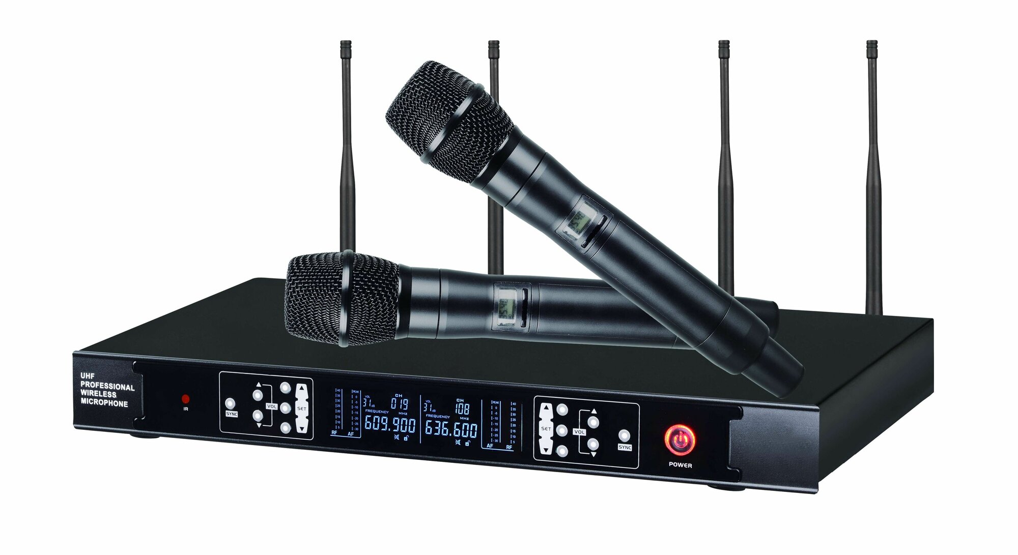 Микрофон караоке беспроводной UHF 2 ручной микрофон 2000