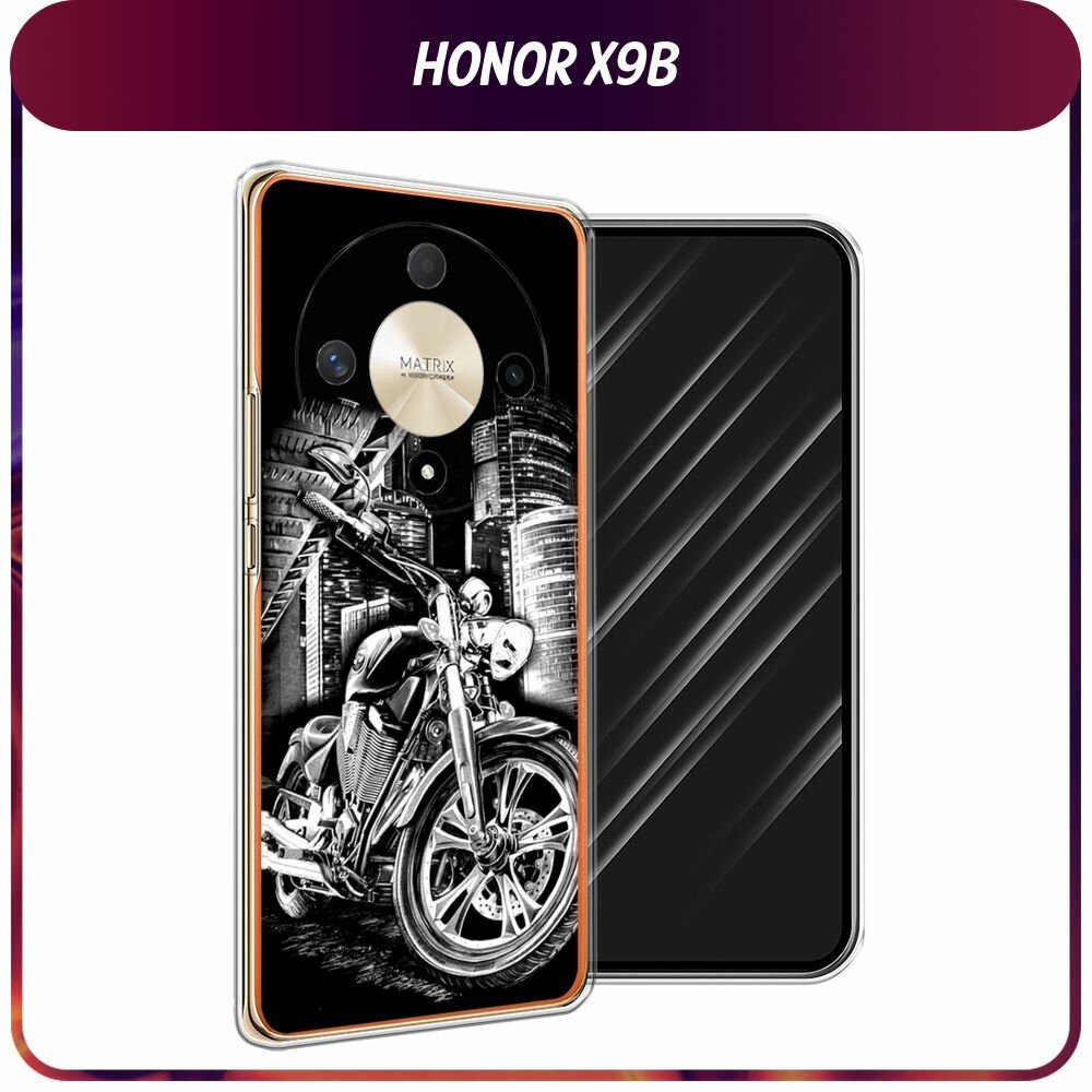 Силиконовый чехол на Honor X9b / Хонор X9B с принтом "Крутой байк"