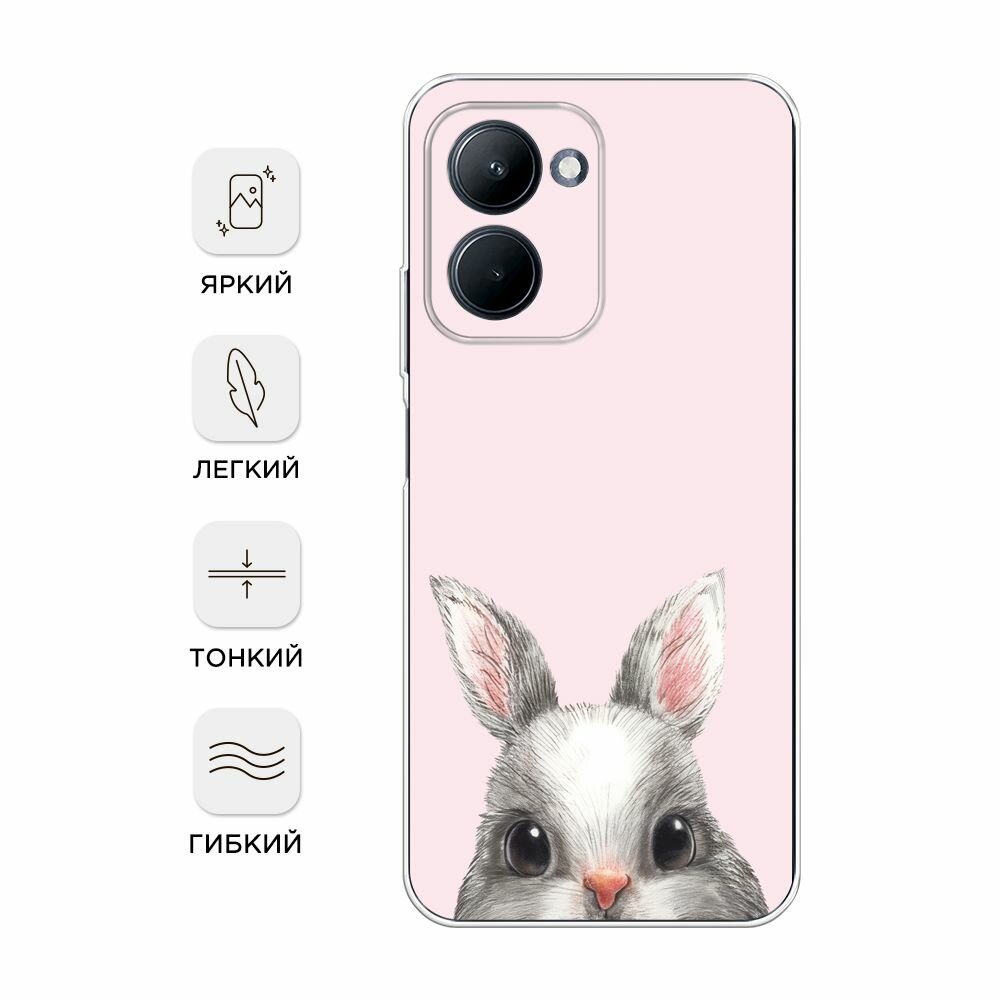 Чехол на Realme C33 / Реалми С33 с принтом "Карандашный кролик 1 - 8 марта" — фото 1