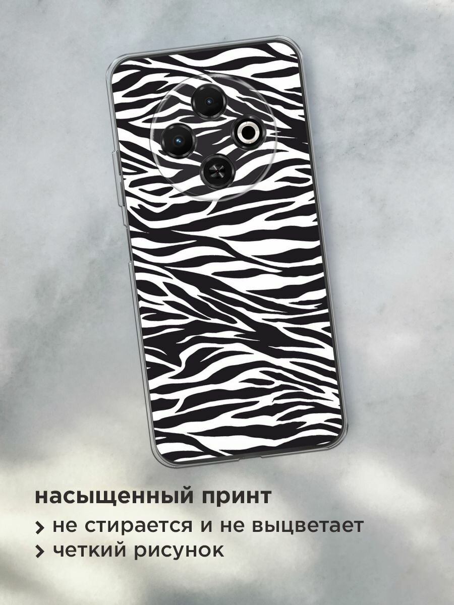 Чехол на Tecno Spark 30C / Текно Спарк 30C с принтом "Принт зебра" — фото 1