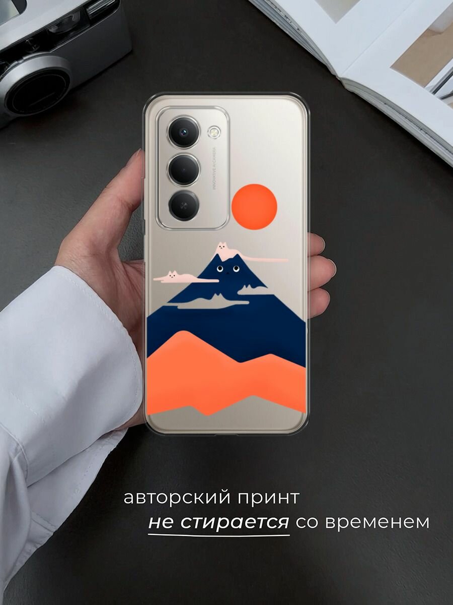 Чехол на Xiaomi Redmi 15 / Сяоми Редми 15 с принтом "Кот-гора", прозрачный — фото 1