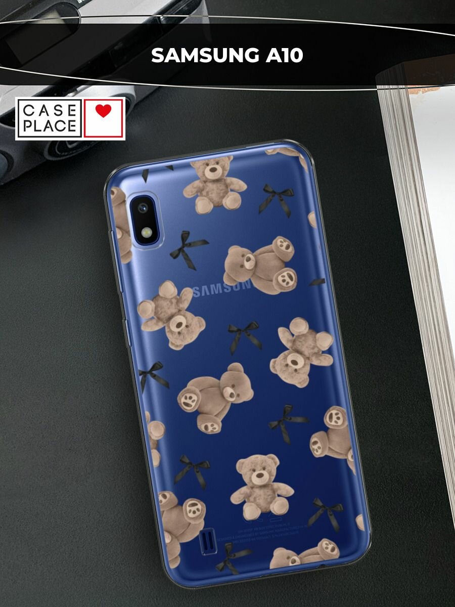 Чехол на Samsung Galaxy A10 / Самсунг Галакси А10 с принтом "Плюшовые мишки 2", прозрачный