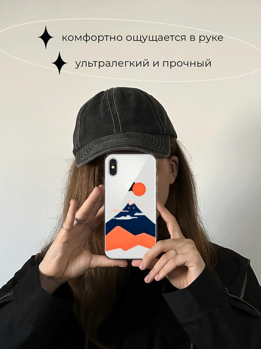 Чехол на Apple iPhone XS Max / Айфон XS Max с принтом "Кот-гора", прозрачный — фото 1