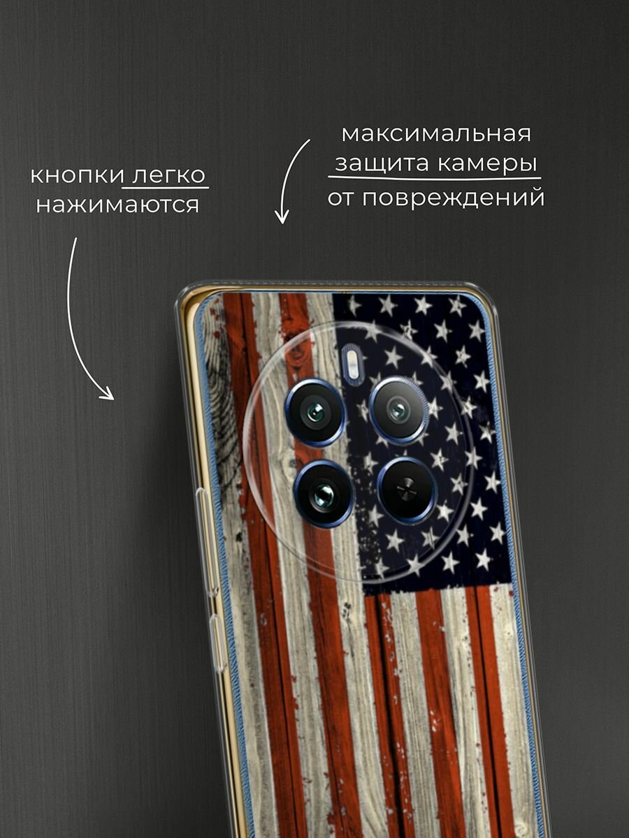 Силиконовый чехол на Realme 12 Pro / Реалми 12 Про с принтом "США" — фото 1