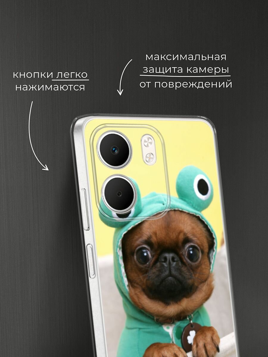 Чехол на Oppo A5x / Оппо А5x с принтом "Собачка в шапке лягушки" — фото 1