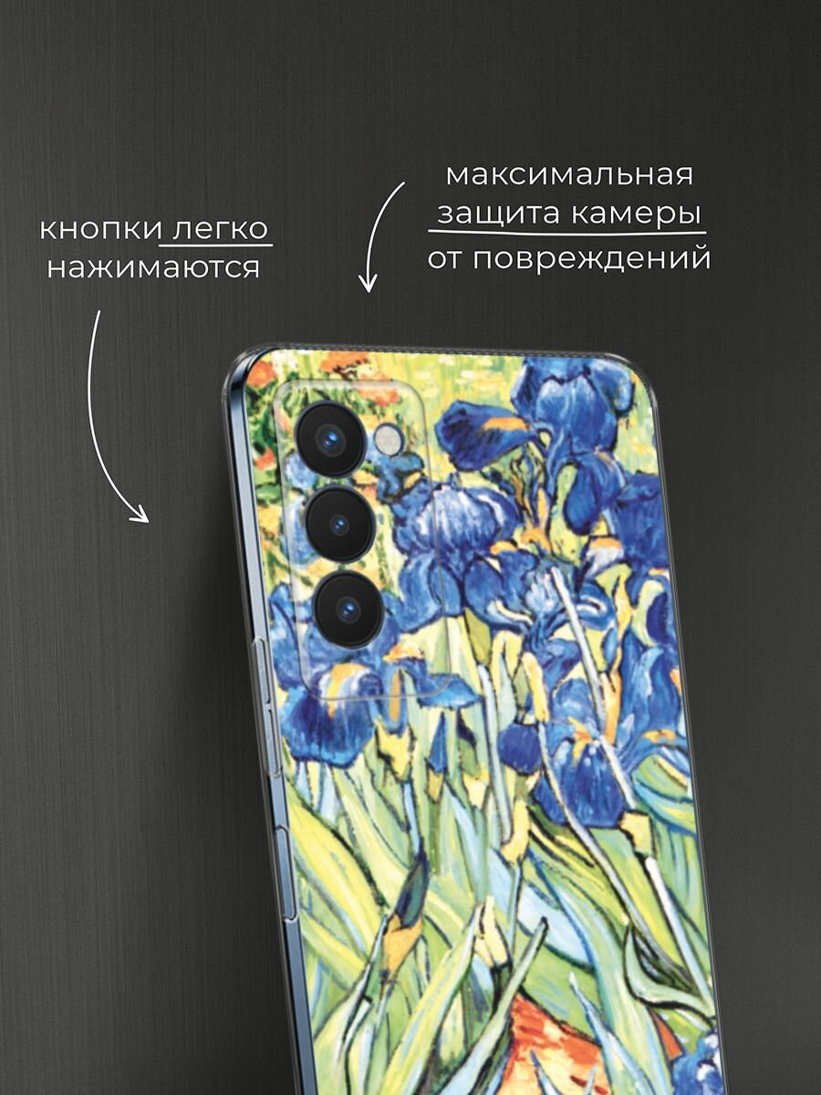 Чехол на Tecno Camon 18P / Техно Камон 18Р с принтом "Ирисы Ван Гог" — фото 1