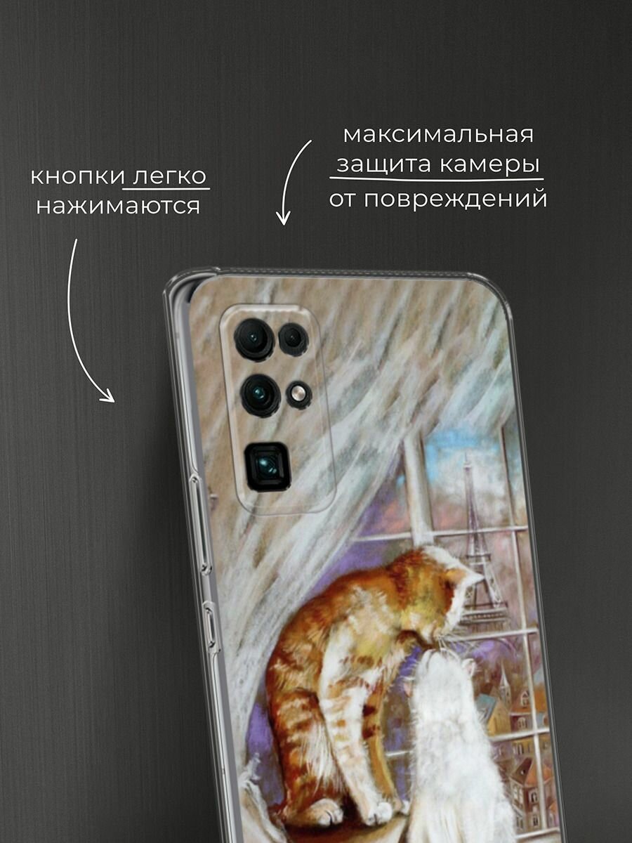 Чехол на Honor 30 / Хонор 30 с принтом "Влюбленные котики 1" — фото 1