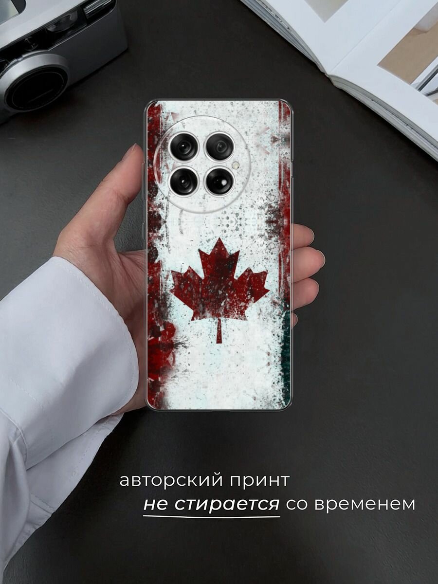 Силиконовый чехол на OnePlus 13 / Ван Плас 13 с принтом "Канада" — фото 1