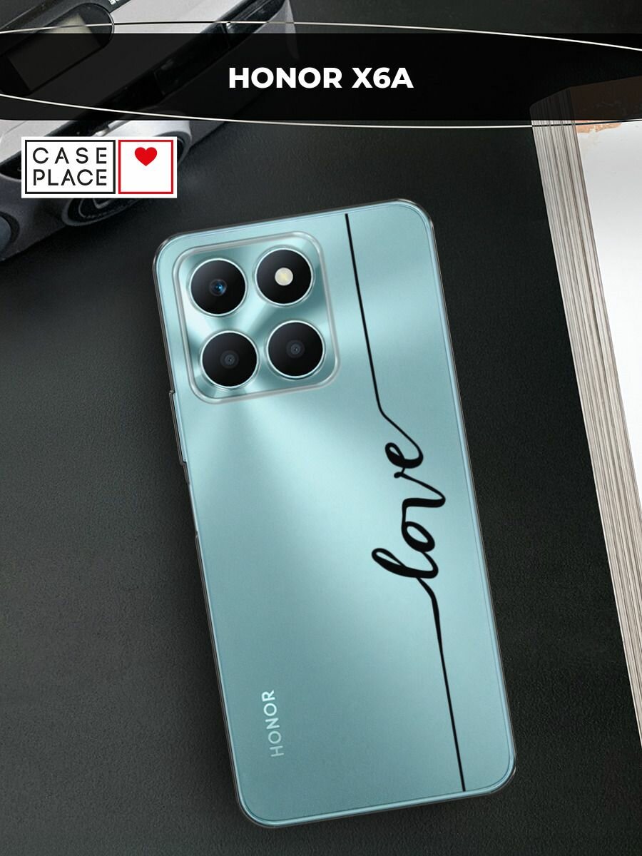 Чехол на Honor X6A / Хонор X6A с принтом "Красивая любовь надпись", прозрачный